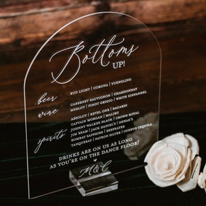 ARCH Bottoms up Bar Menu Signature Cocktails Custom Clear Glass Look ...