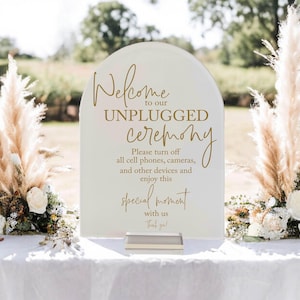 ARCH Custom Color Unplugged Ceremony Acrylic Wedding Sign, Unplug Be ...
