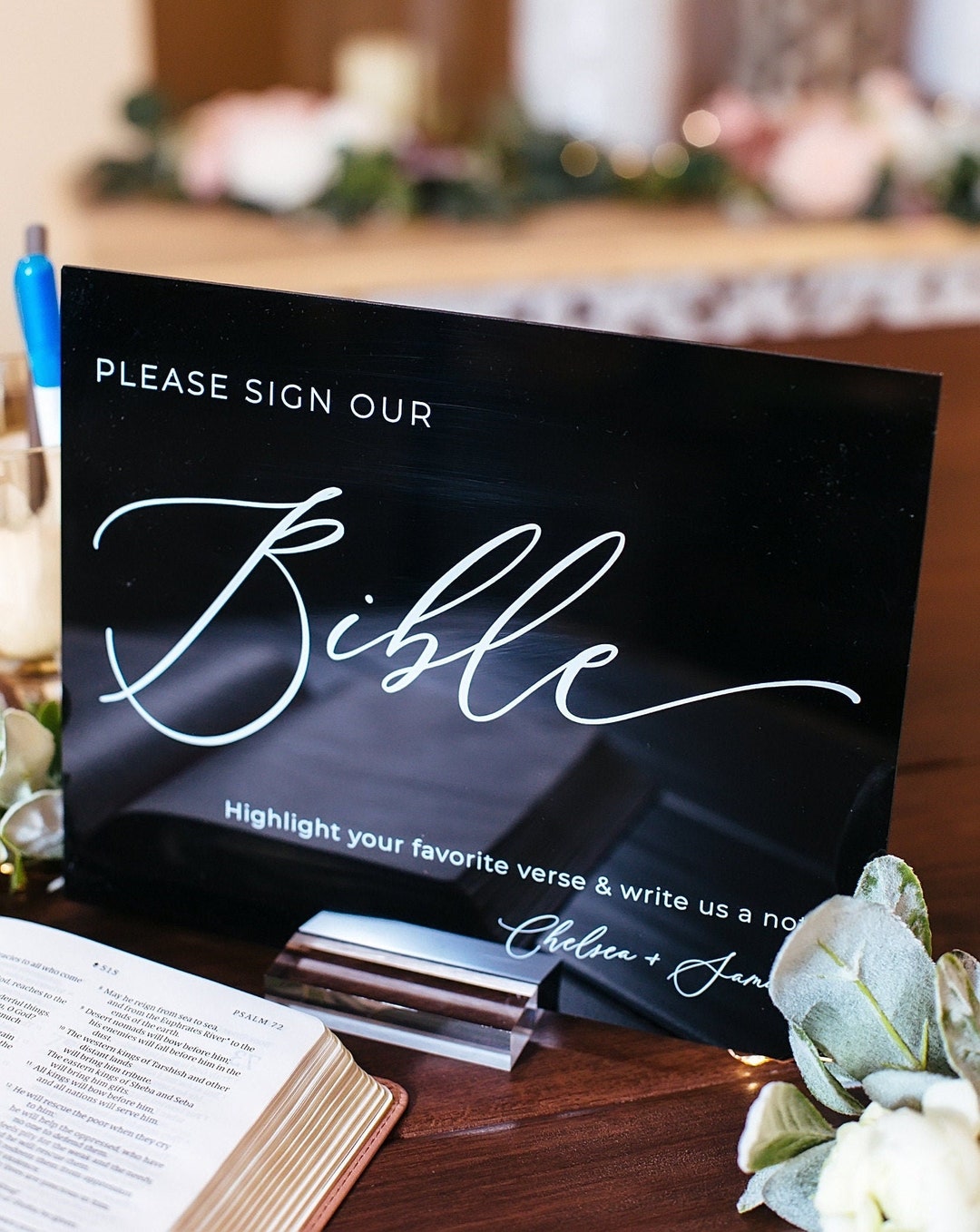 Please Sign Our Bible and Highlight Your Favorite Bible Verse Clear ...