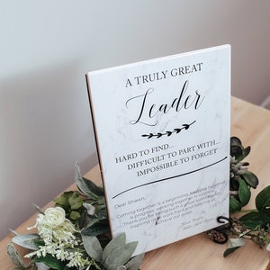 Marble Truly Great Leader Mentor Plaque With Stand, Thank You Sign, Boss Appreciation for ...