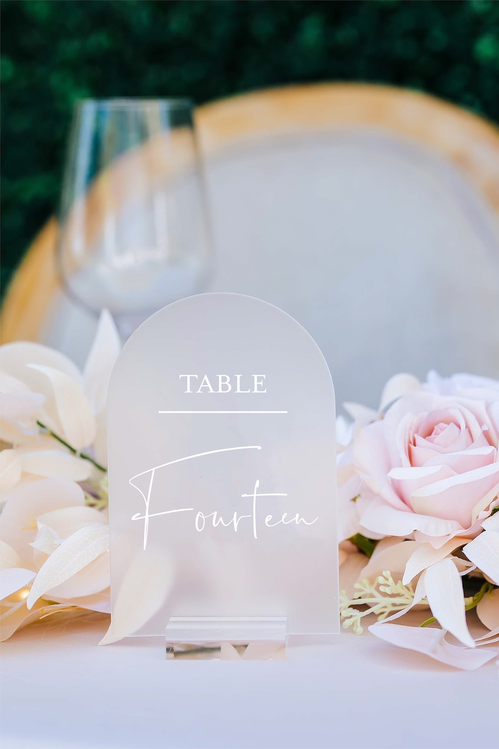 Clear or Frosted ARCH Acrylic Table Number Sign With Stands - Etsy