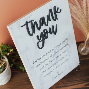3D Custom Thank You Ceramic Tile Plaque With Stand, Thank You Mentor ...