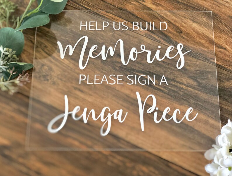 Help Us Build Memories Please Sign a Jenga Piece Clear Glass - Etsy