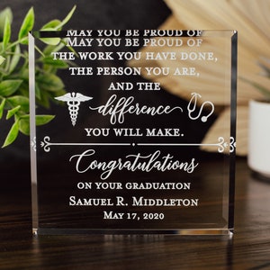 Congrats Doctor Award Crystal Glass Plaque, for Employee Recognition ...