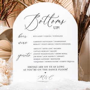 ARCH Bottoms up Bar Menu Signature Cocktails Custom Clear Glass Look ...