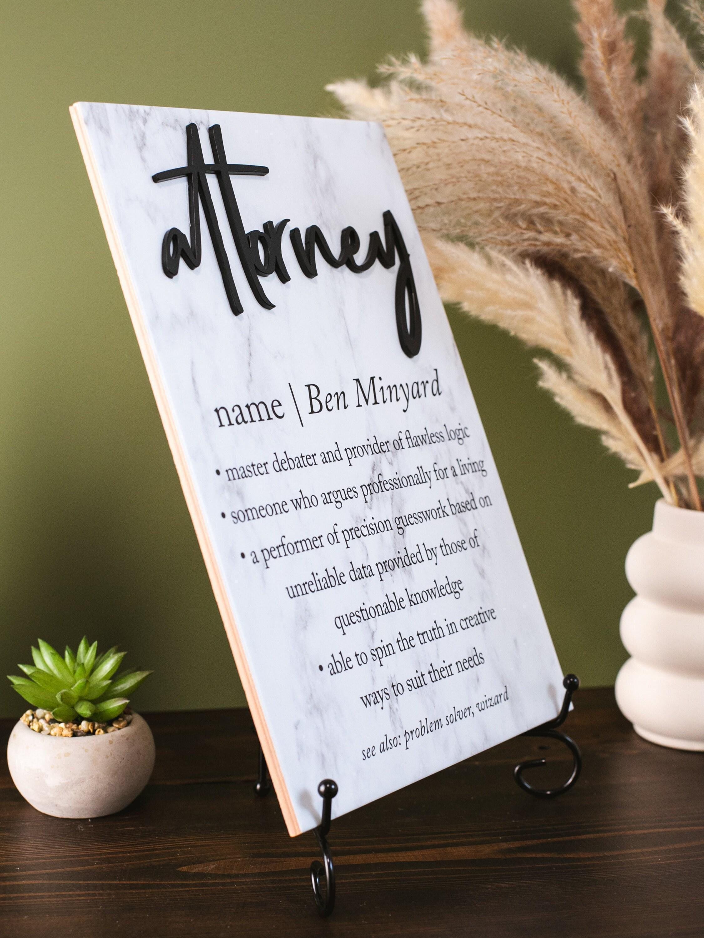 3D Attorney Tile Plaque With Stand, Lawyer Appreciation Gift, Juris ...