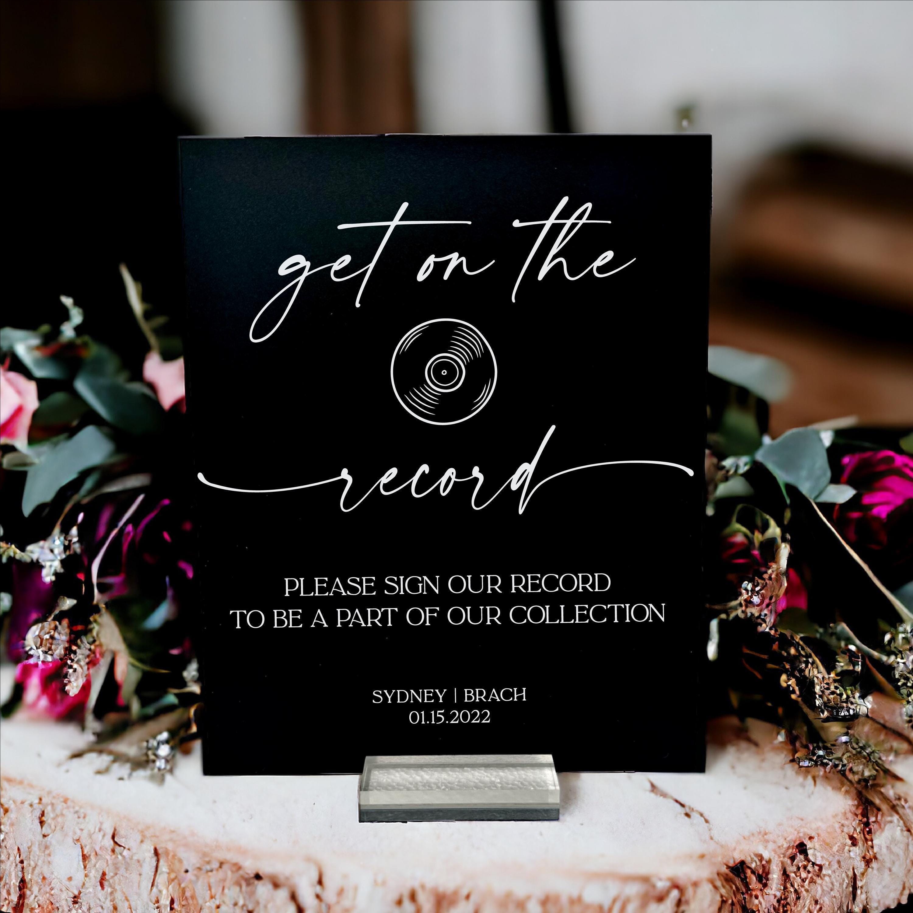 Get on the Record Please Sign Our Guestbook Acrylic Wedding Arch Sign ...