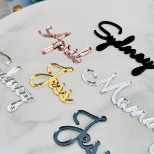 Custom Laser Cut Wedding Name Place Card Cut Outs, Gold, Silver ...