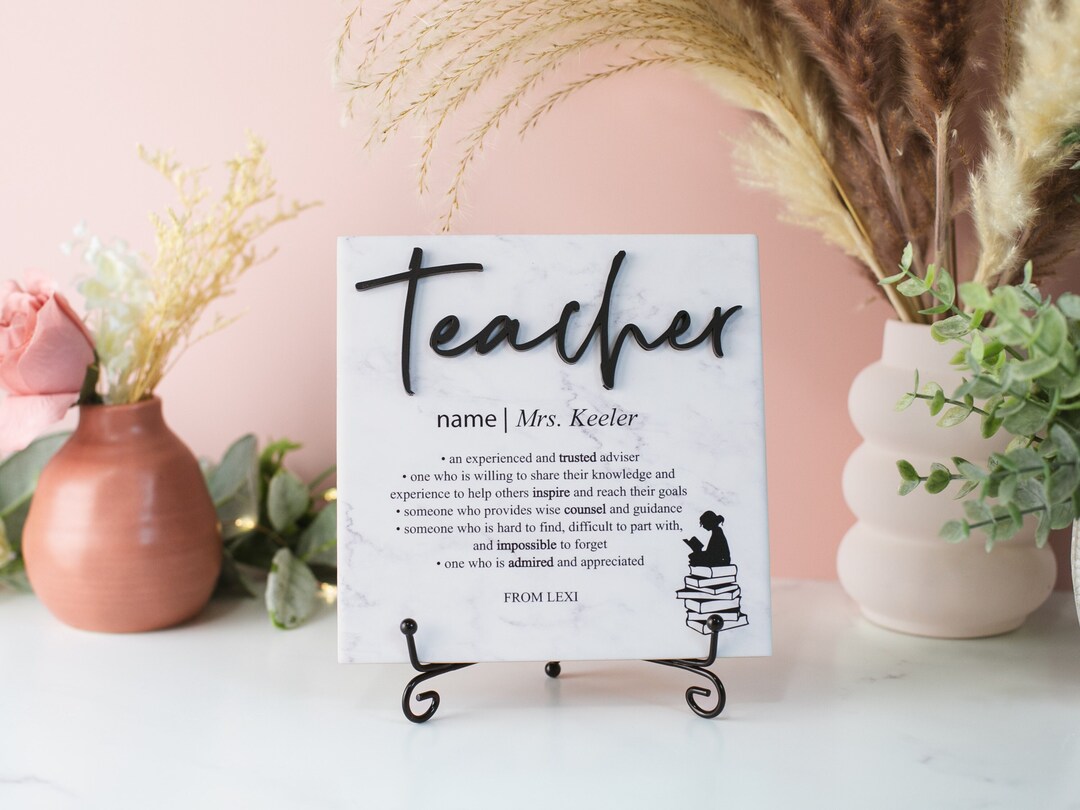3D Reading Teacher Appreciation Tile Plaque Gift From College, High ...