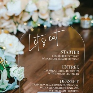 ARCH Wedding Food Menu Acrylic Signs, Dessert Table Titles, Entree ...