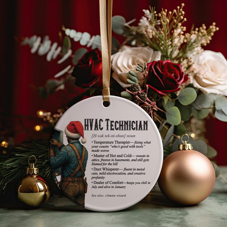 HVAC Technician Christmas Ornament Ceramic Holiday Gift for Heating ...