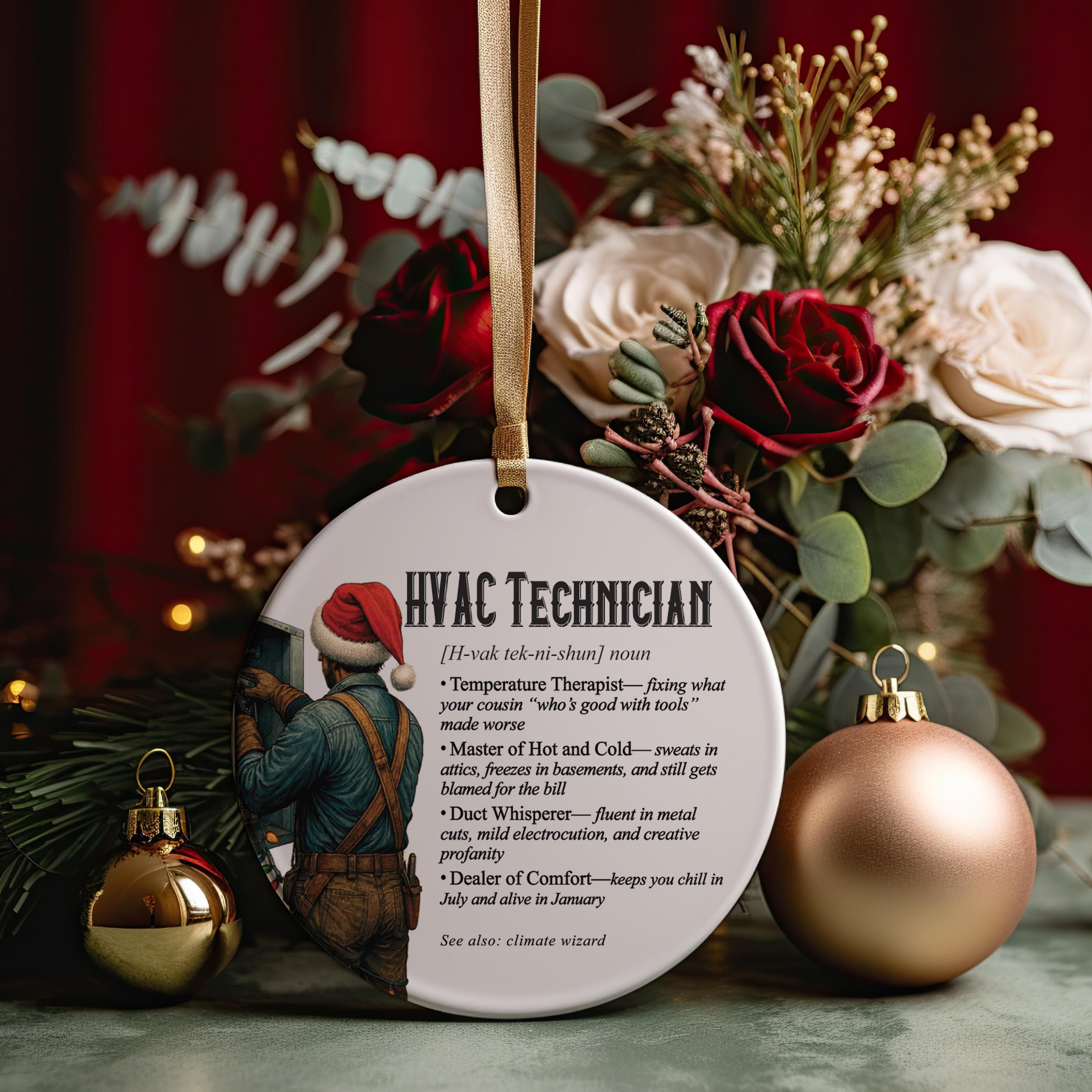 HVAC Technician Christmas Ornament Ceramic Holiday Gift for Heating ...