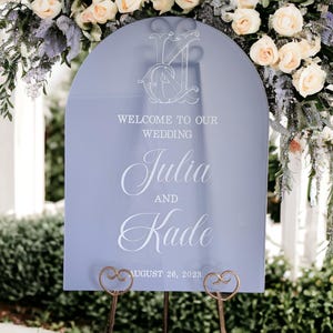 Arch CUSTOM Color Monogram Crest Acrylic Wedding Welcome Sign ...