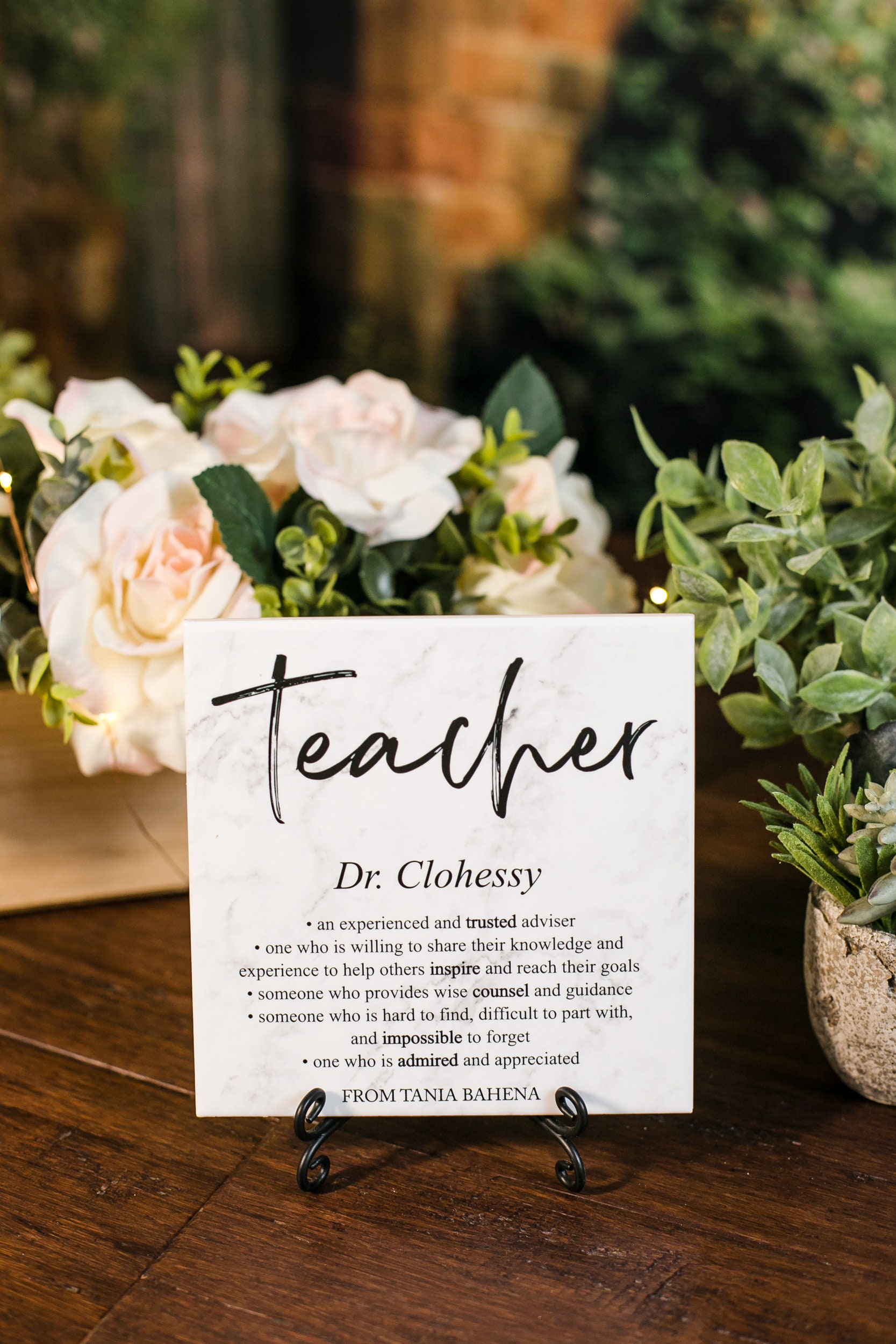 Elementary Teacher Mentor Personalized Teacher Appreciation Tile Plaque ...