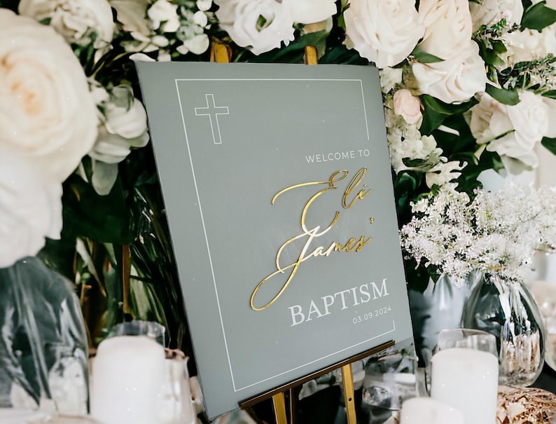 3D Welcome to the Baptism Celebration of Acrylic Sign With 3D Lettering ...