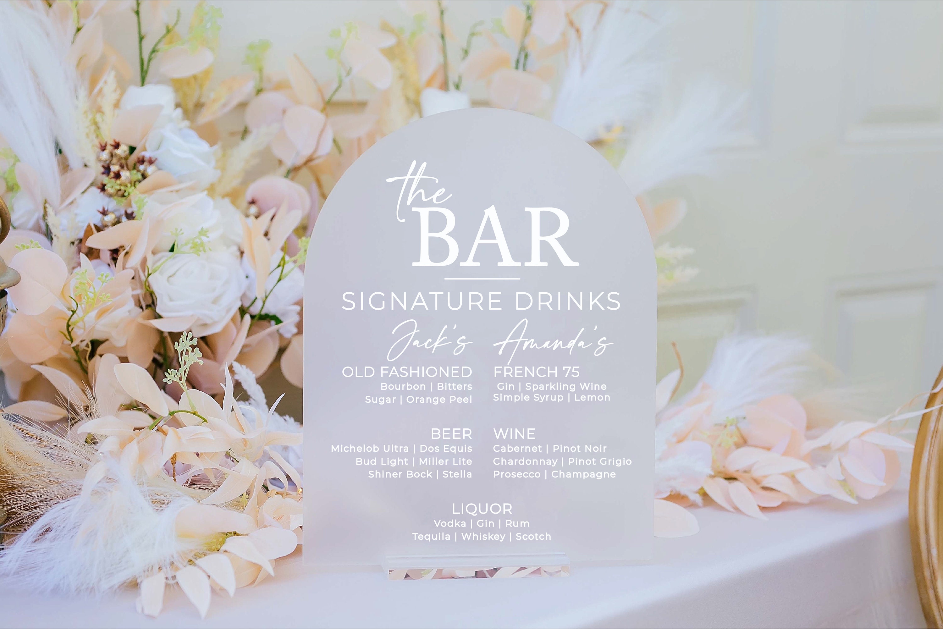 ARCH Bar Menu Signature Cocktails Custom Clear Glass Look - Etsy Canada