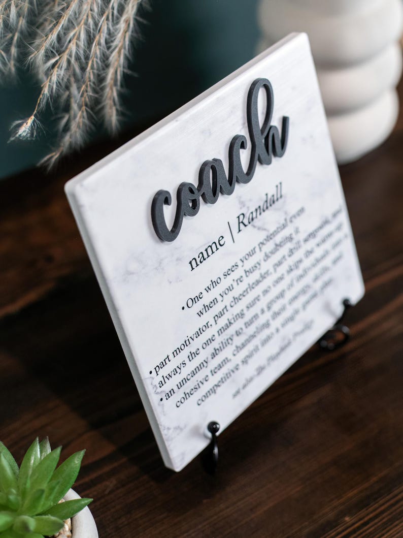 3D Coach Ceramic Tile Plaque Gift, Personalized Thank You Present From ...