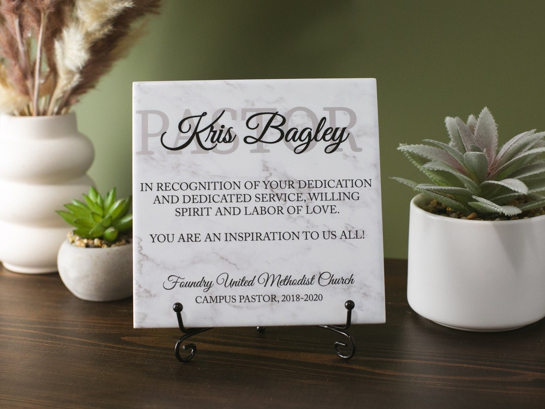 Pastor Appreciation Day Tile Plaque Gift and Stand, Christian Youth ...