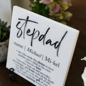 Personalized Step Dad Tile Plaque Gift From Stepson or - Etsy