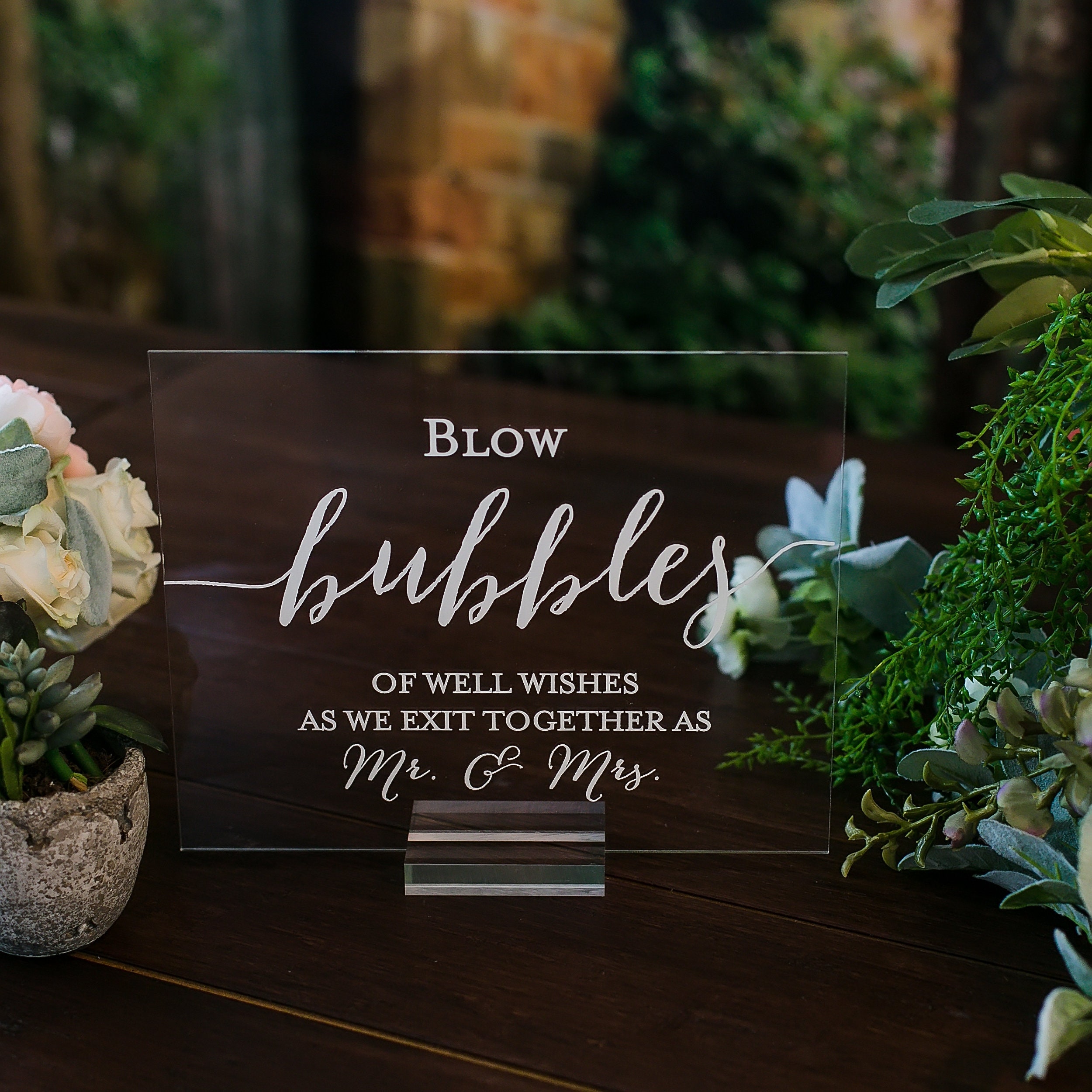 ceremony sign Wooden Wedding Signs -nc send off sign wedding bubbles ...