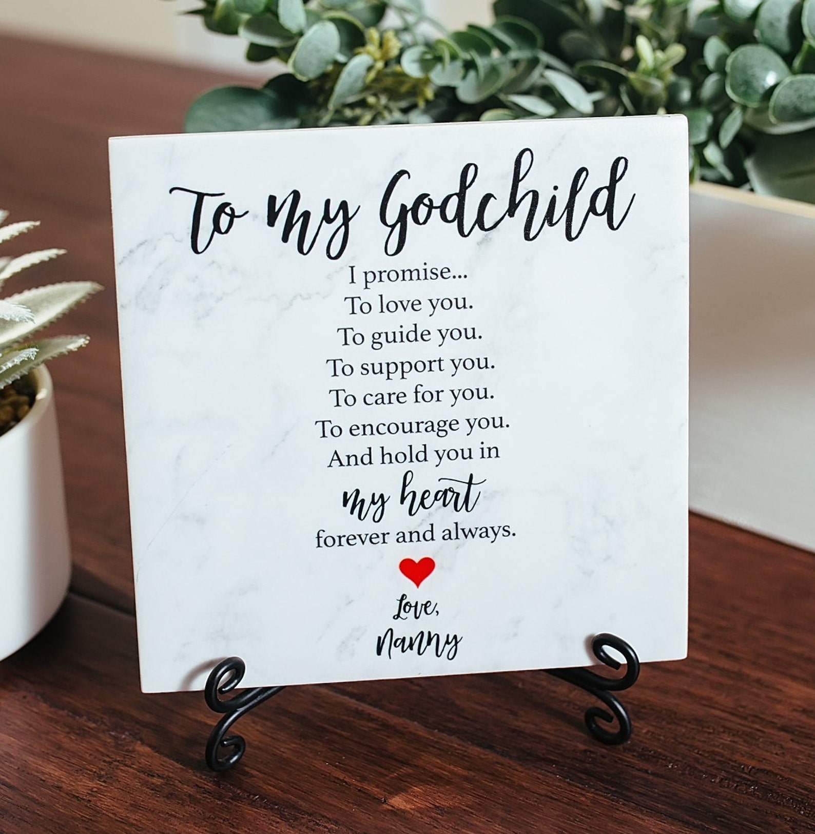 To My Godchild Tile Plaque Gift From Godmother or Godfather to | Etsy