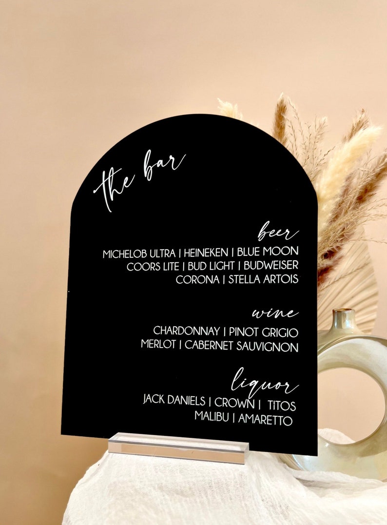 ARCH Bar Menu Signature Cocktails Custom Clear Glass Look - Etsy