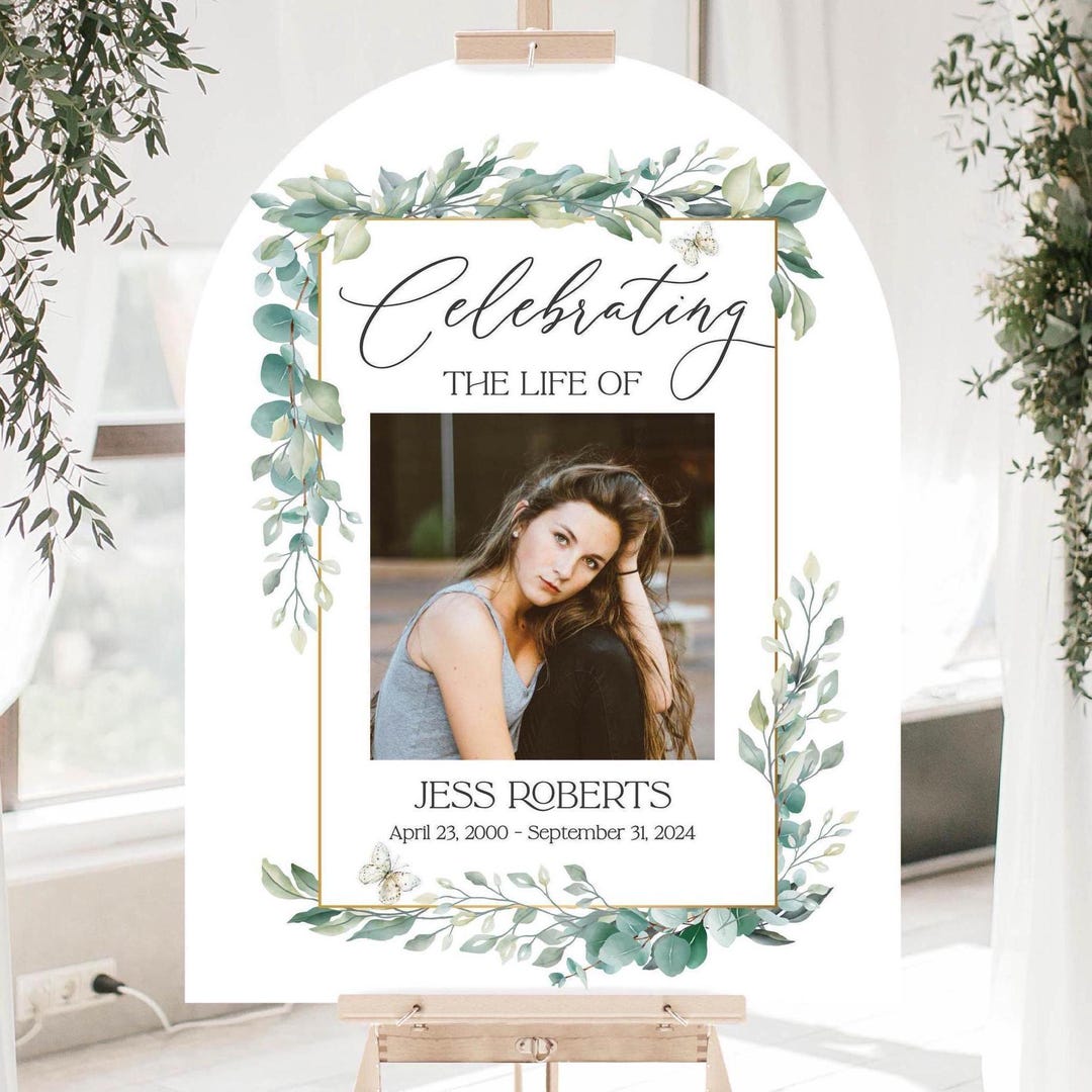 Celebrating the Life of Funeral Welcome Acrylic Sign, in Loving Memory ...