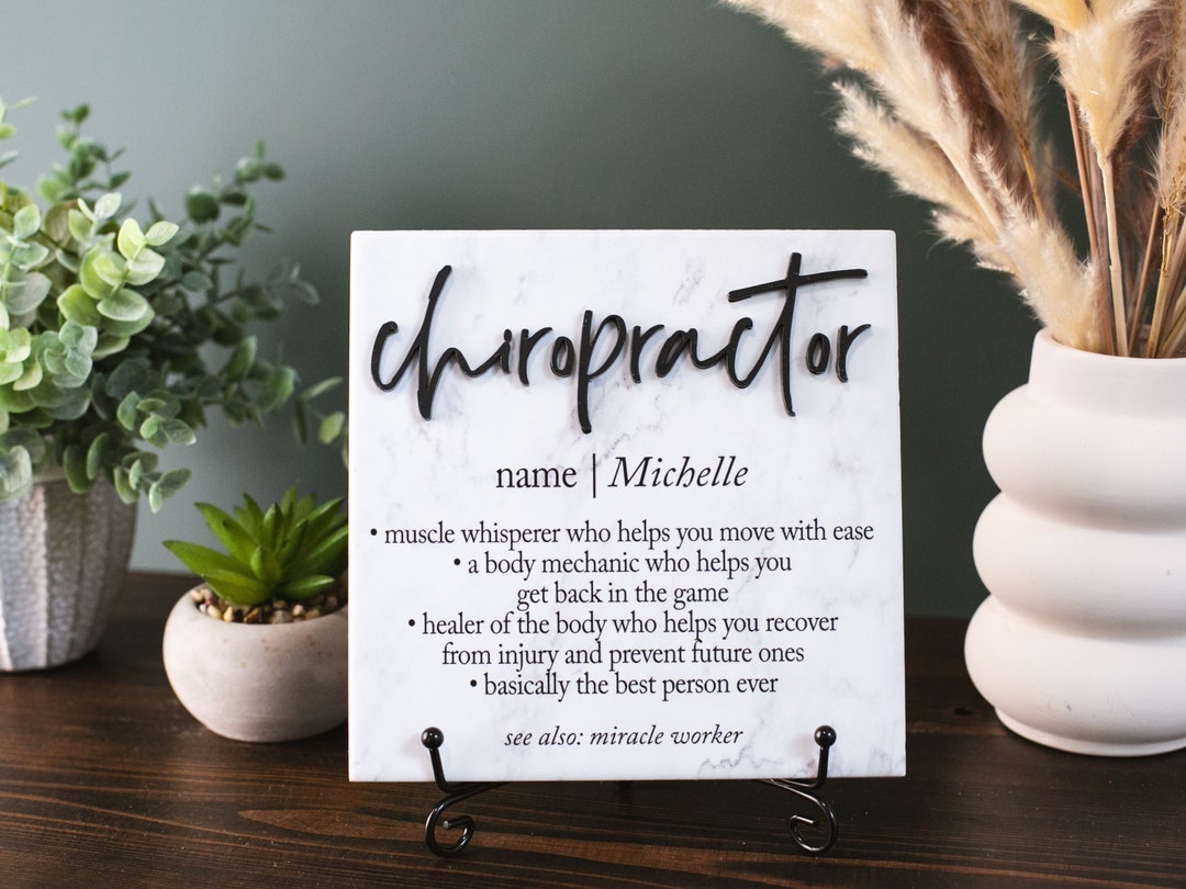 3D Chiropractor Tile Plaque With Stand, Thank You DOC Sign, Clinic ...