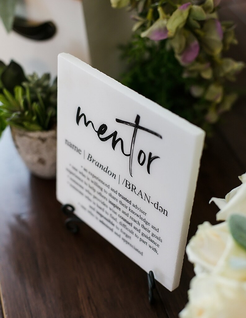 Marble Mentor Plaque With Stand Thank You Mentor Sign Custom - Etsy