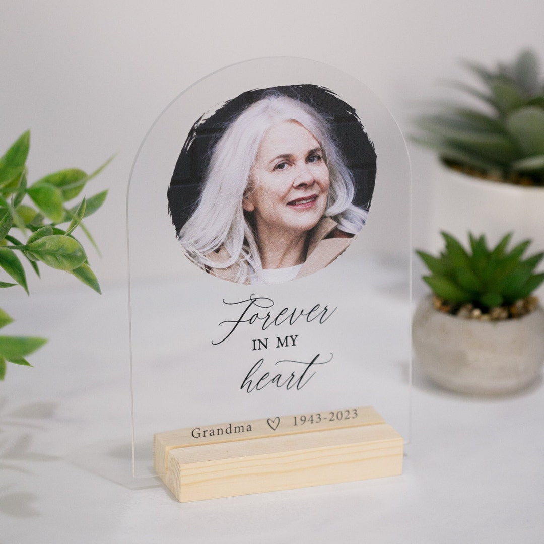 Personalized Memorial Sympathy Gifts, Clear Acrylic Desktop Display in ...