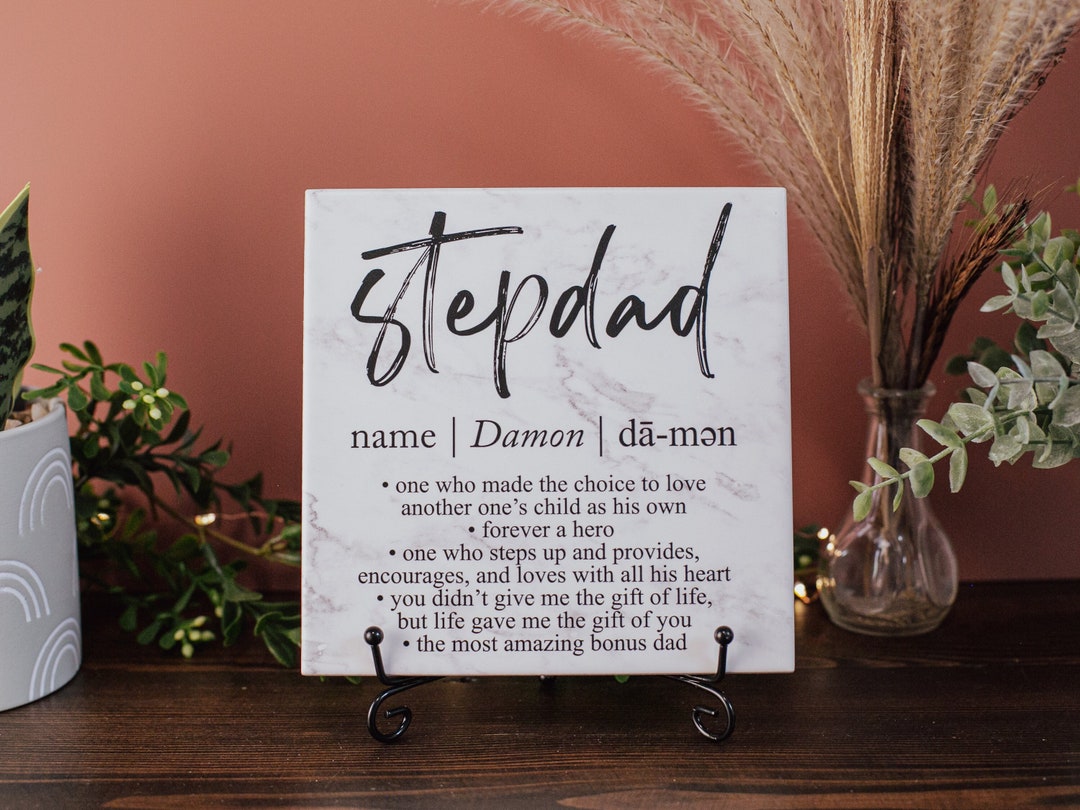 Personalized Step Dad Tile Plaque Gift From Stepson or Stepdaughter ...