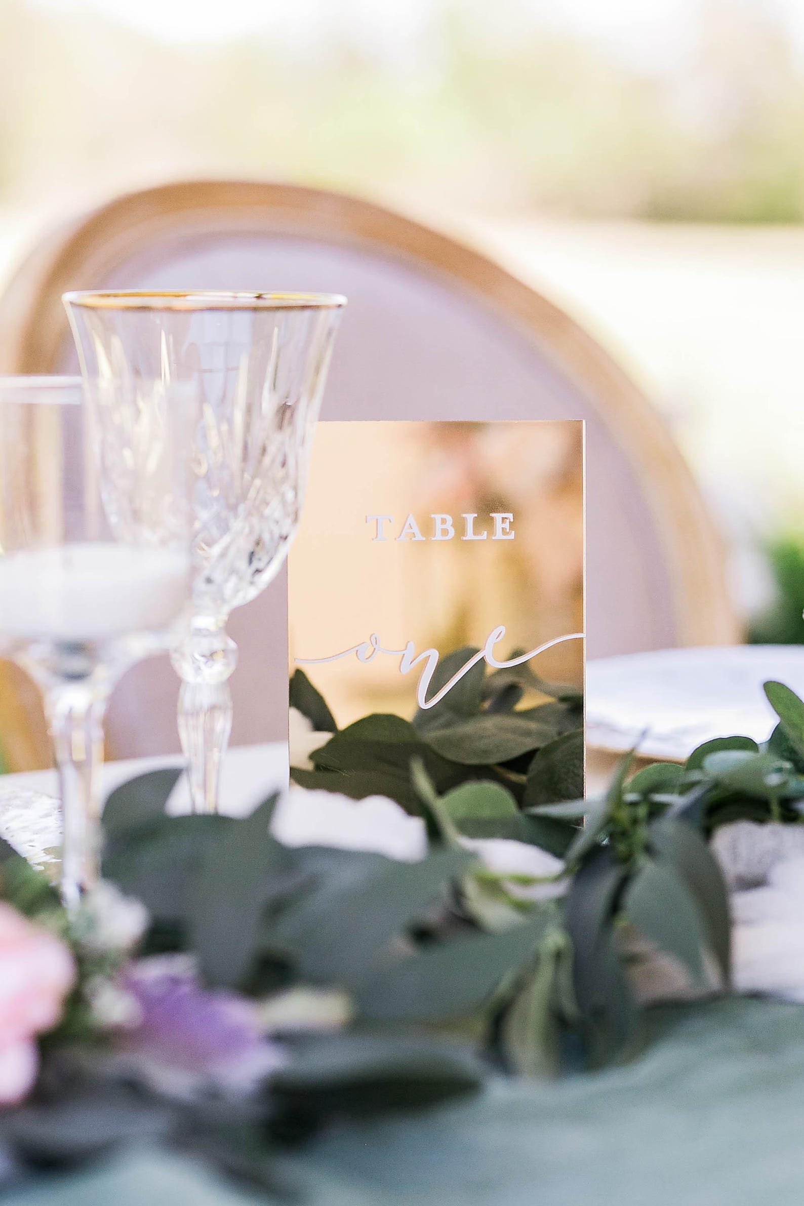 Gold, Silver or Rose Gold MIRROR Acrylic Table Number Sign With Stands ...
