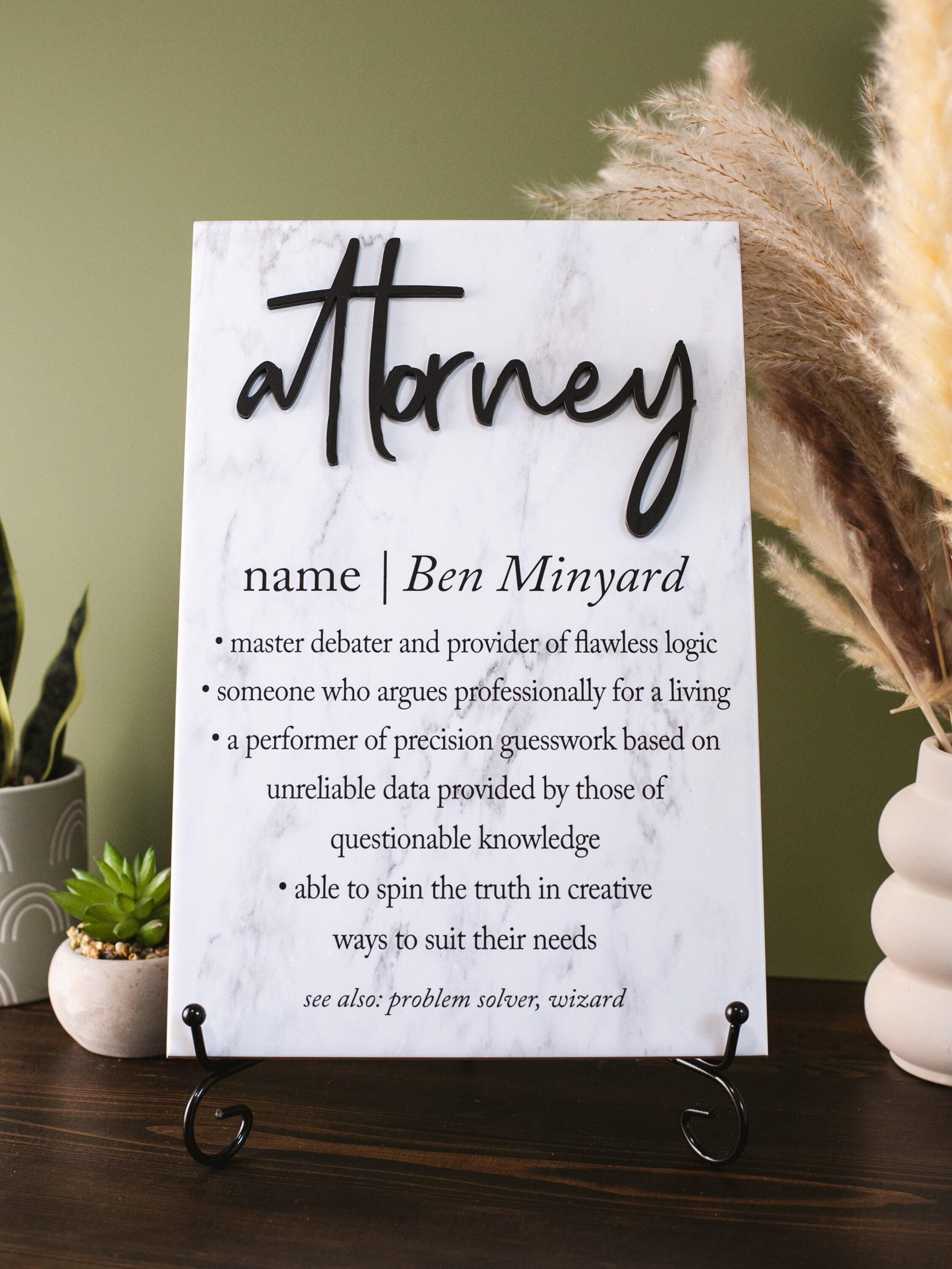 3D Attorney Tile Plaque With Stand, Lawyer Appreciation Gift, Juris ...