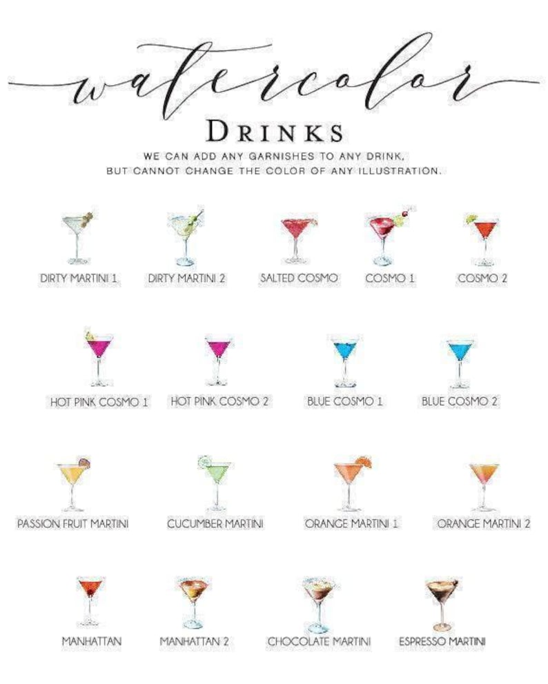 ARCH Custom Color MARTINI Bar Personalize With Drink Icon for Open ...
