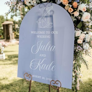 ARCH CUSTOM Color Monogram Crest Acrylic Wedding Welcome Sign ...