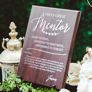 3D Personalized Mentor Plaque With Stand, Thank You Mentor Sign, Custom ...