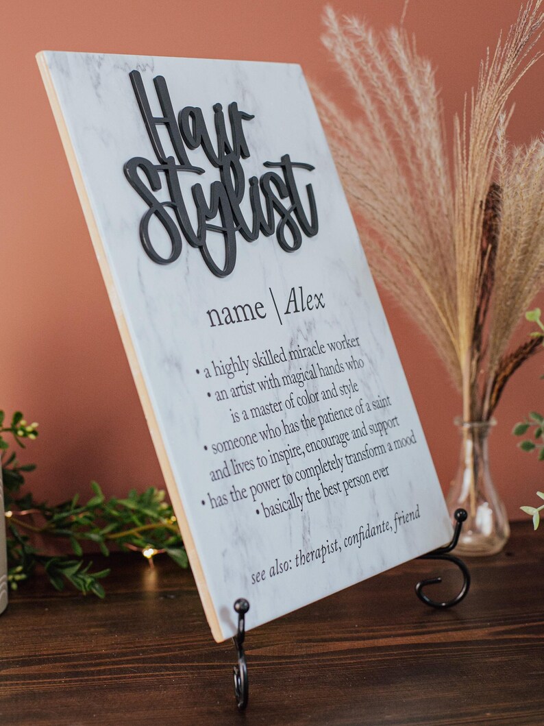 3D Hair Stylist Ceramic Tile Plaque With Stand, Best Hairstylist Ever ...