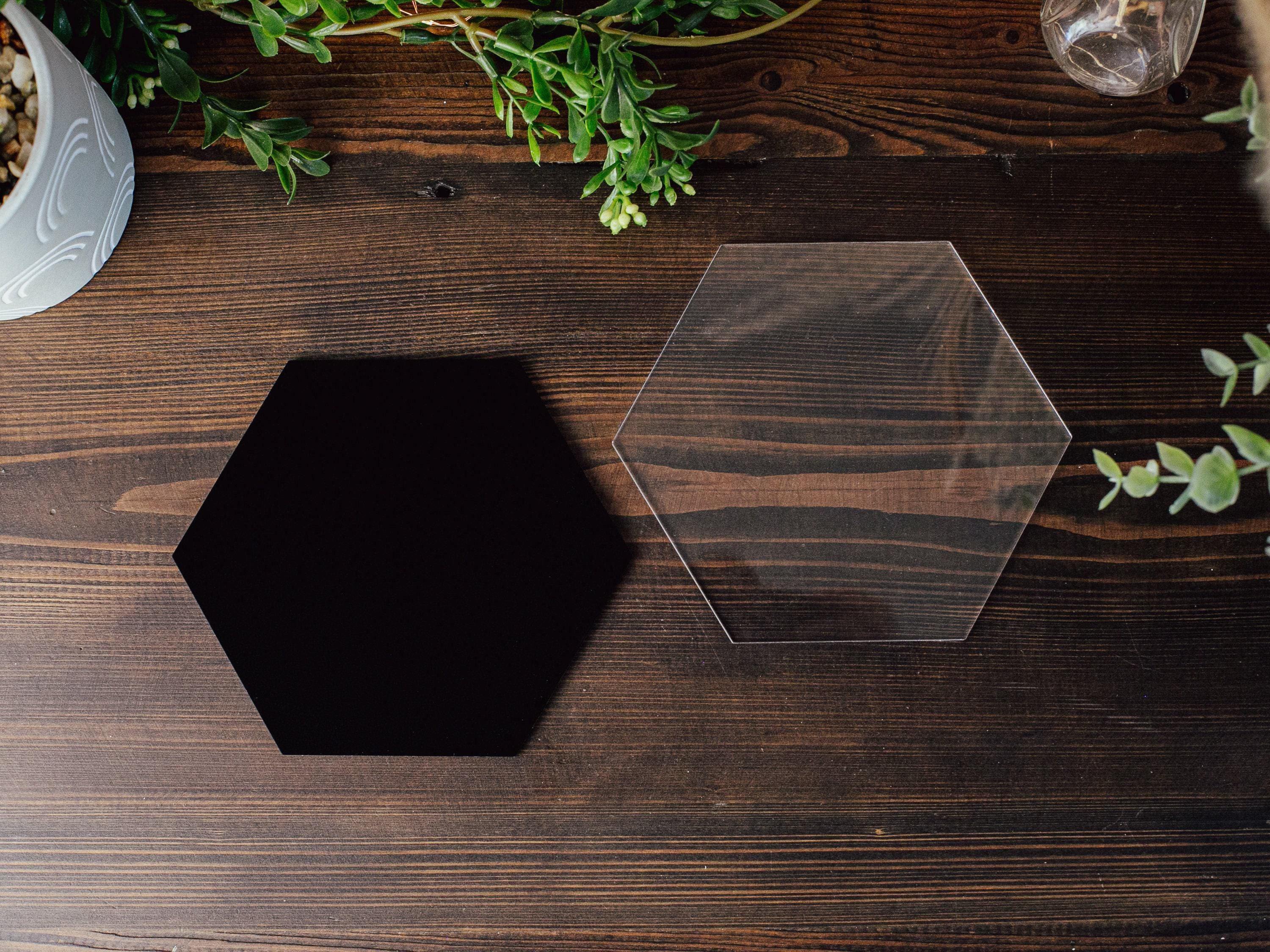 HEXAGON Shaped Clear or Black Acrylic Blank Stock Sheet Lucite | DIY ...