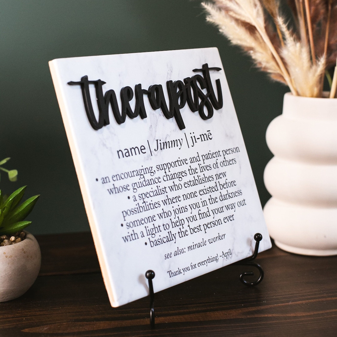 3D Therapist Ceramic Tile Plaque With Stand, Thank You Mentor Sign ...