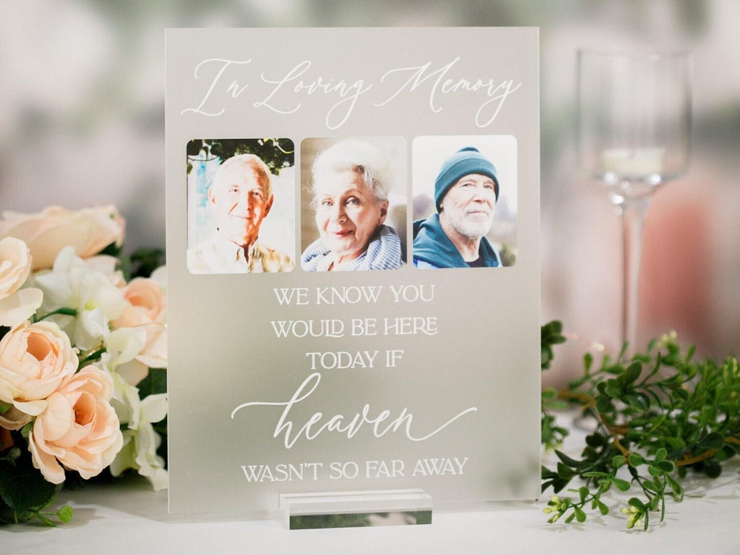 3D Reserved in Loving Memory Photo Wedding Chair Sign, Memorial of Loss ...