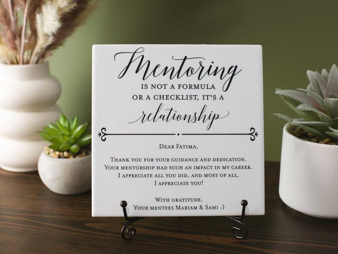 Marble Mentor Plaque With Stand, Thank You Mentor Sign, Custom Boss Appreciation for Retirement ...