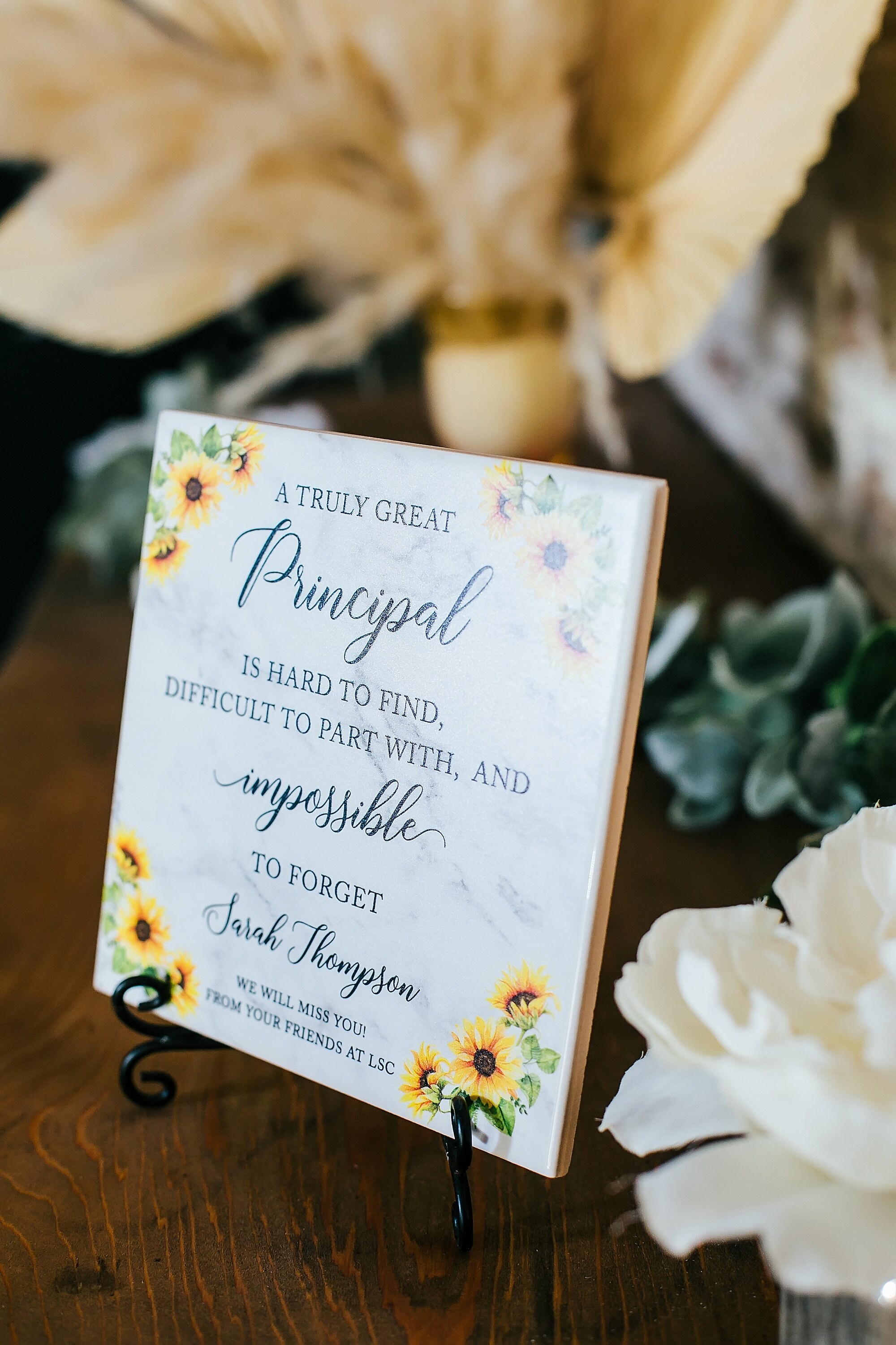 Sunflowers PRINCIPAL Appreciation Tile Plaque Gift From - Etsy