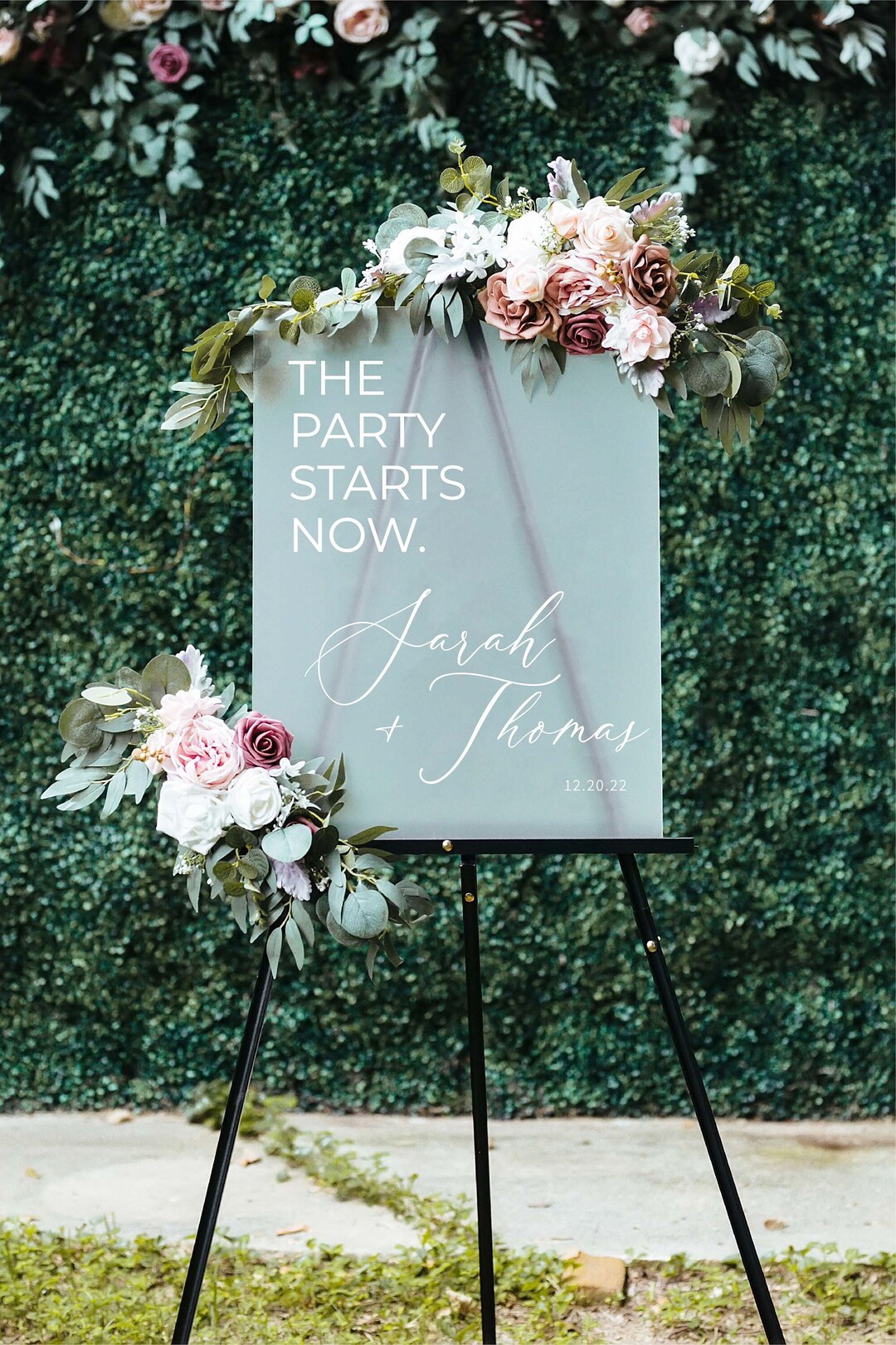 The Party Starts Now Wedding Ceremony or Reception Acrylic Welcome Sign ...