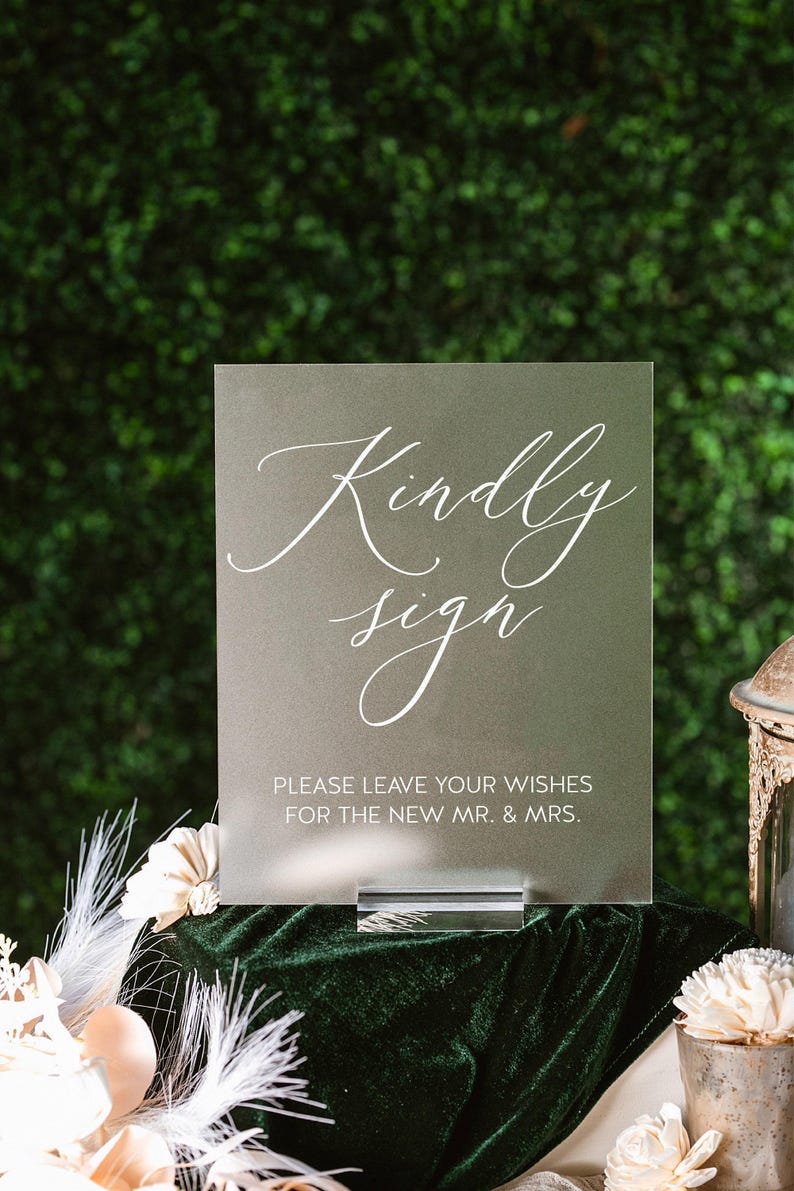 Acrylic Kindly Please Sign Our Guestbook Wedding Sign - Etsy