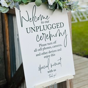 Unplugged Ceremony Clear Glass Look Acrylic Wedding Sign, Unplug Be ...