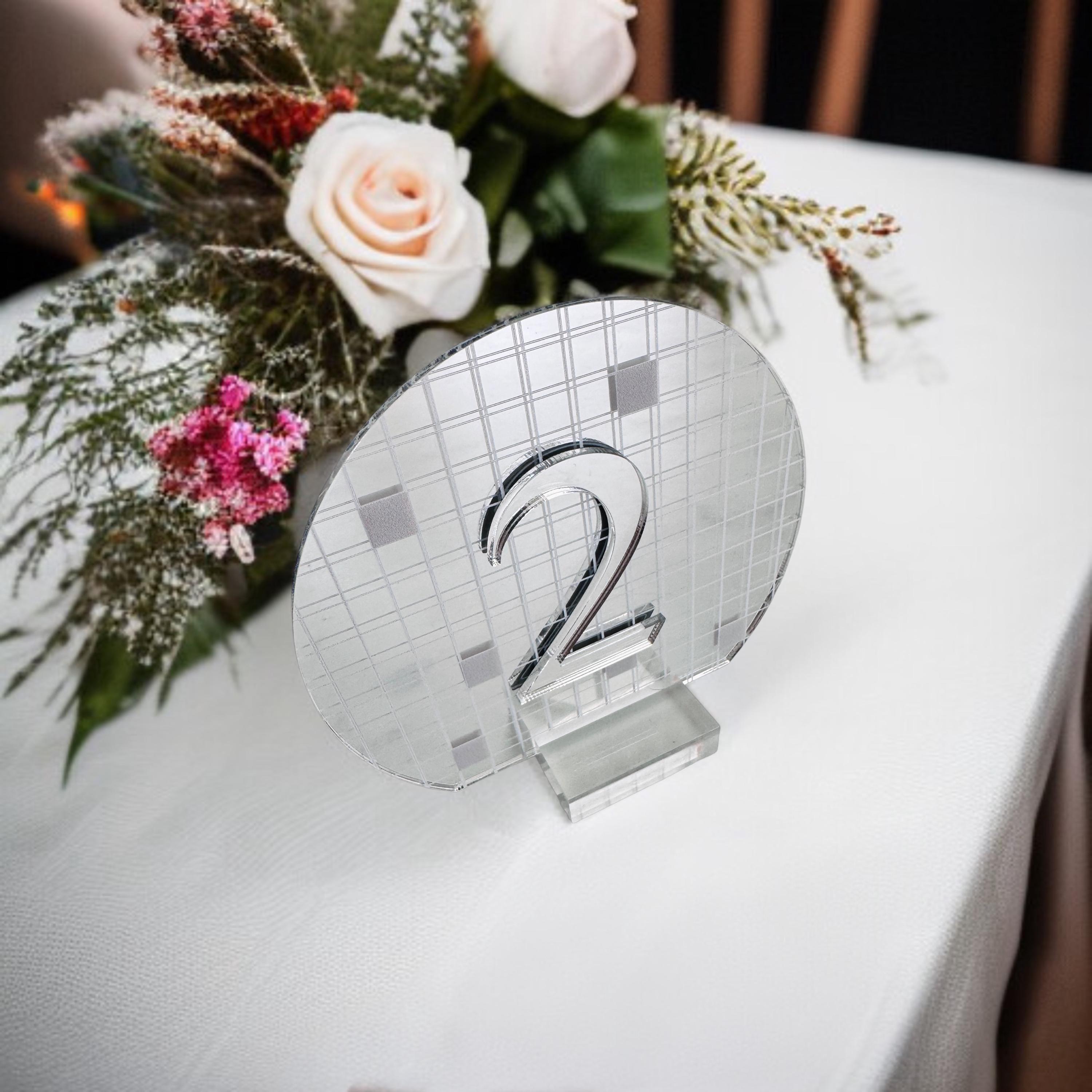 Retro Disco Wedding Table Numbers, Boho Vintage Acrylic Reception Decor ...