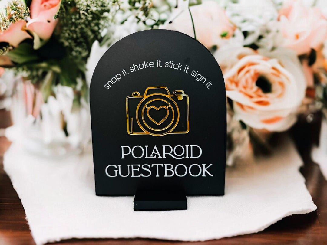 ARCH 3D Polaroid Guestbook Snap It Stick It Sign It Clear Glass Look ...
