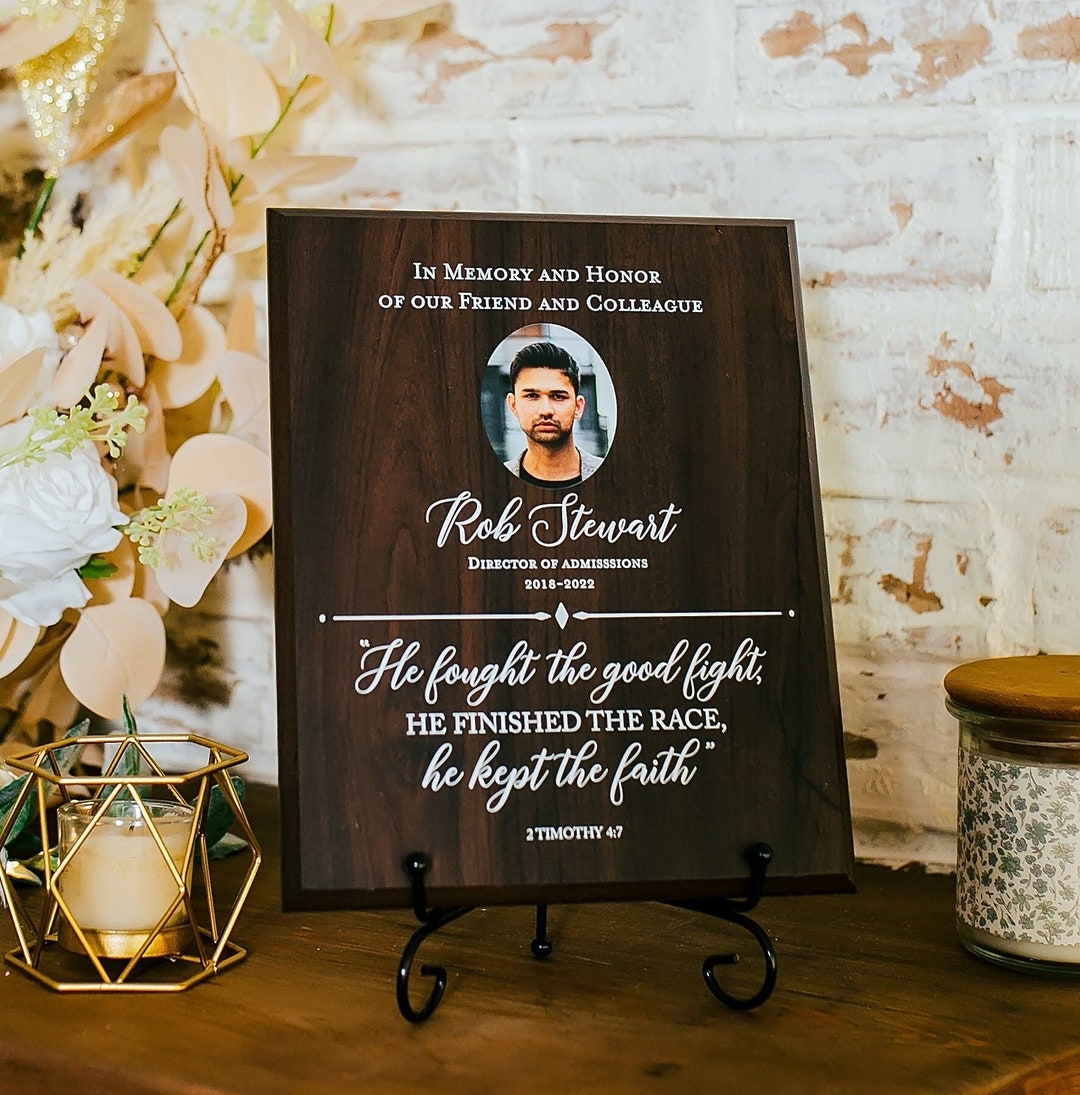 Sympathy Gift With Photo Memorial Plaque, in Loving Memory Colleague ...