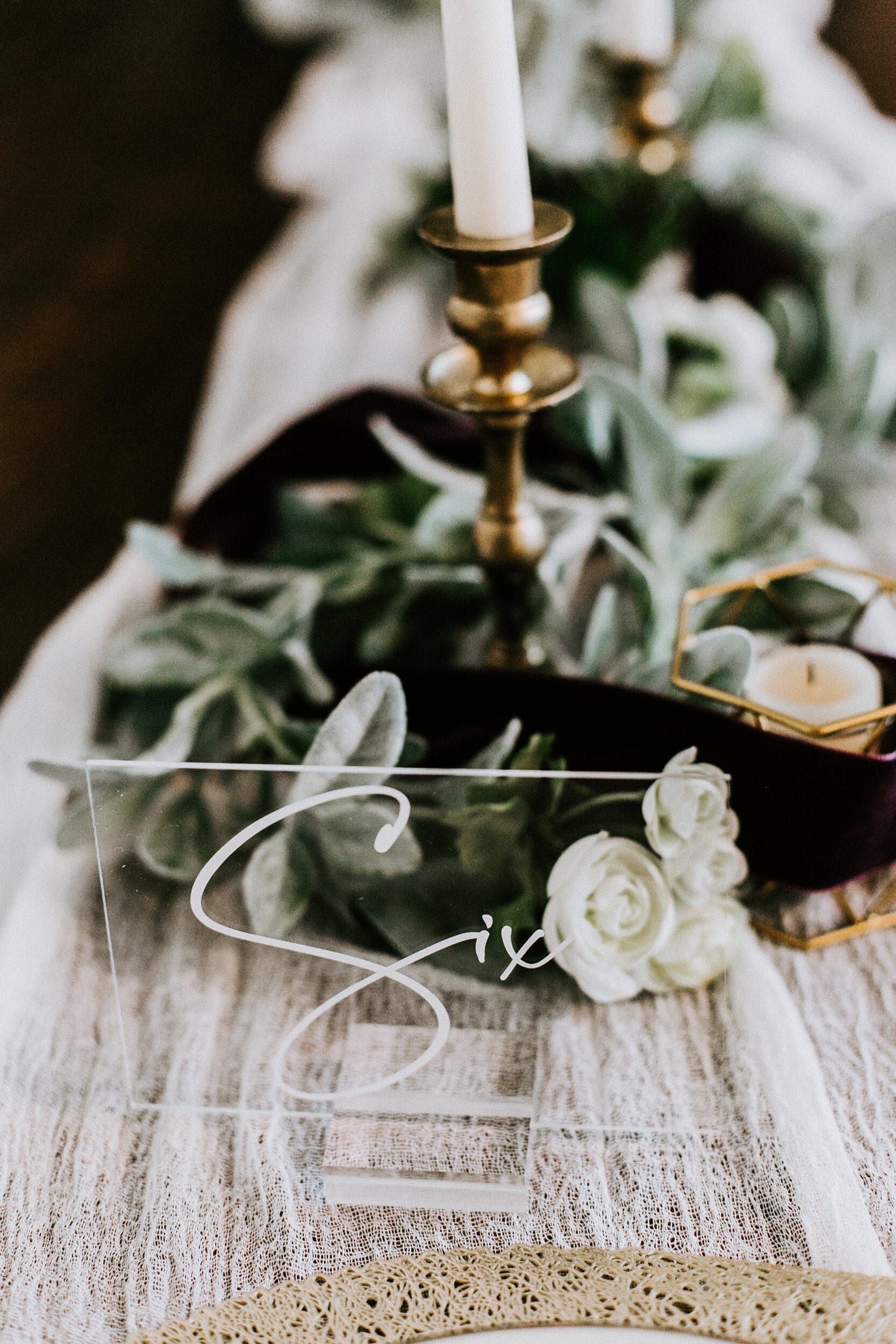 Clear Glass Look Acrylic Table Number Sign With Stands - Etsy