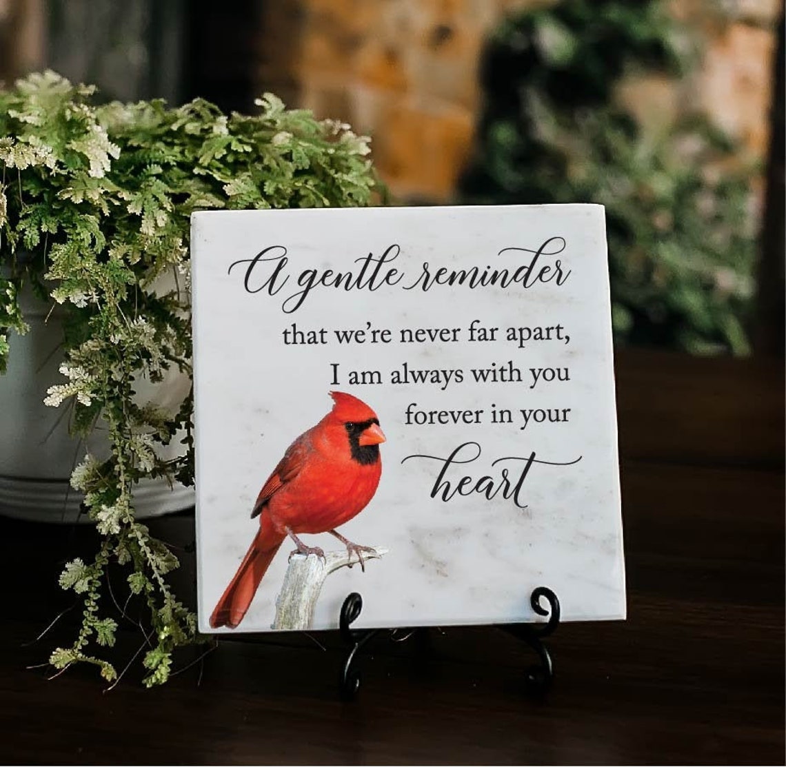 Red Cardinal Sympathy Tile Plaque Gift Memorial Sign Present | Etsy